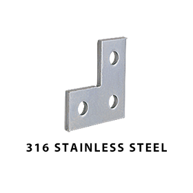 316 Stainless Steel Flat Angle Plate | Strut Fittings | DSA